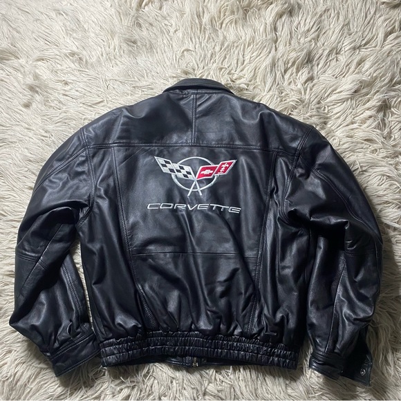 corvette | Jackets & Coats | Corvette C5 Black Genuine Leather Bomber ...